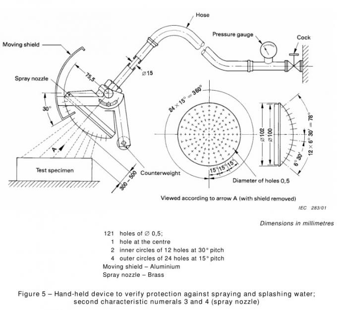 Figure 5 IPX3 IPX4 Test Equipment Spray Nozzle IEC 60529