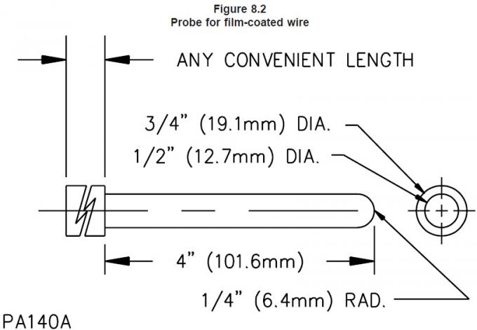Nylon Handle UL 1278 Test Finger Probe Figure 8.1 PA130A PA140A